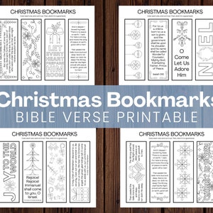 Christmas Bible Verse Bookmarks / Printable Christian Holiday Coloring ...