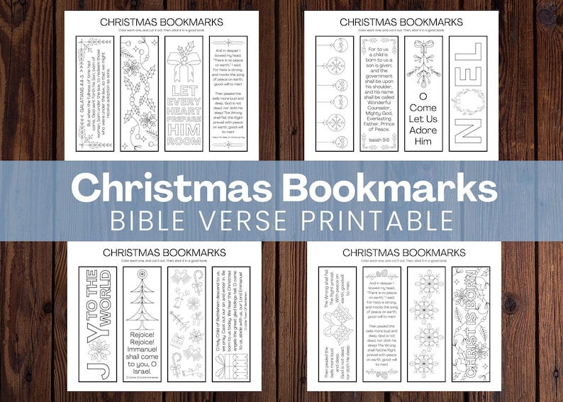 Christmas Bible Verse Bookmarks / Printable Christian Holiday Coloring ...