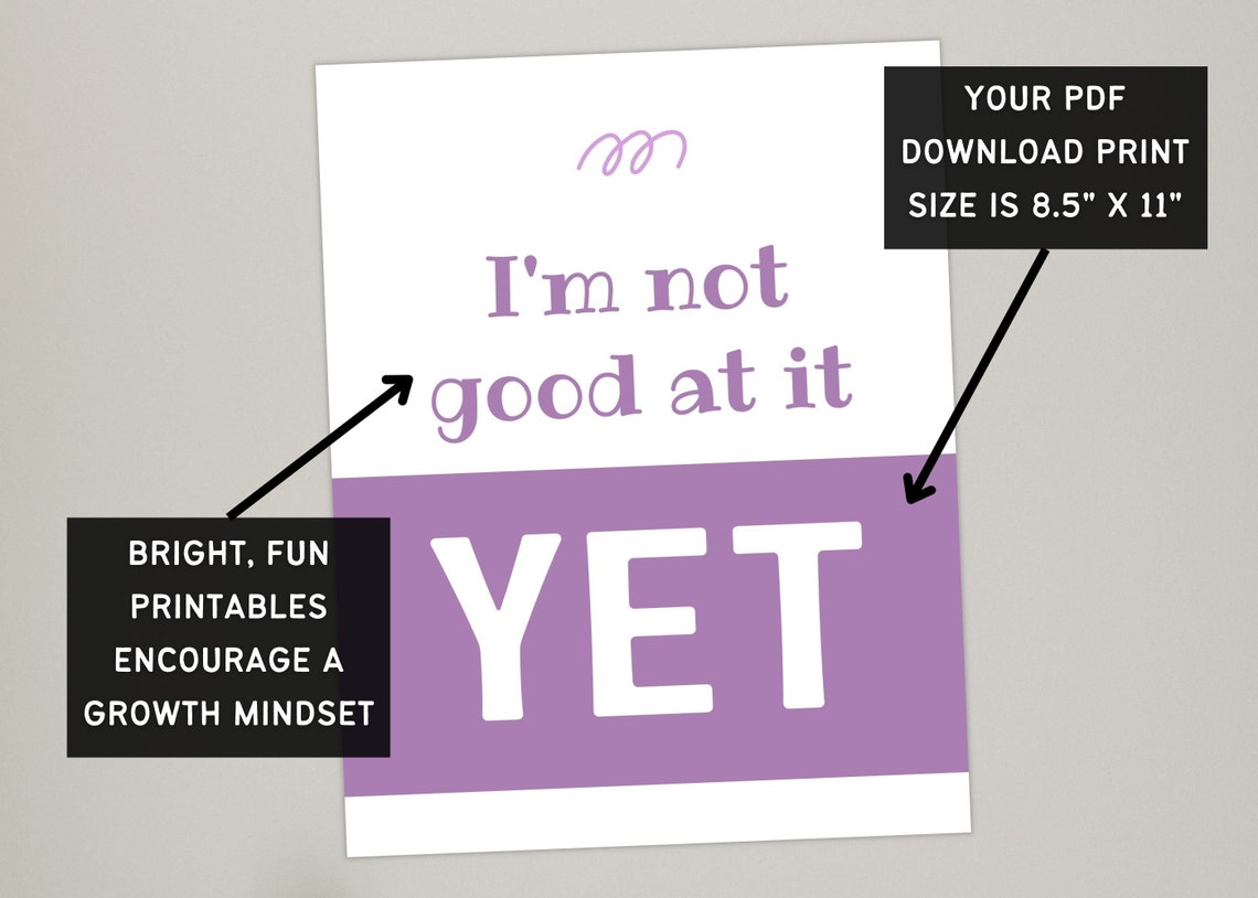 Motivational Educational Prints / Growth Mindset Printable / Power of ...