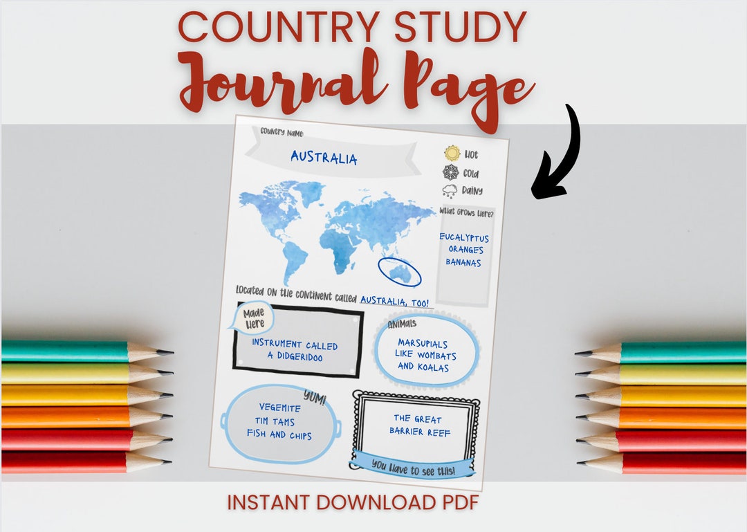 Country Study Geography Printable / Social Studies Worksheet Digital ...