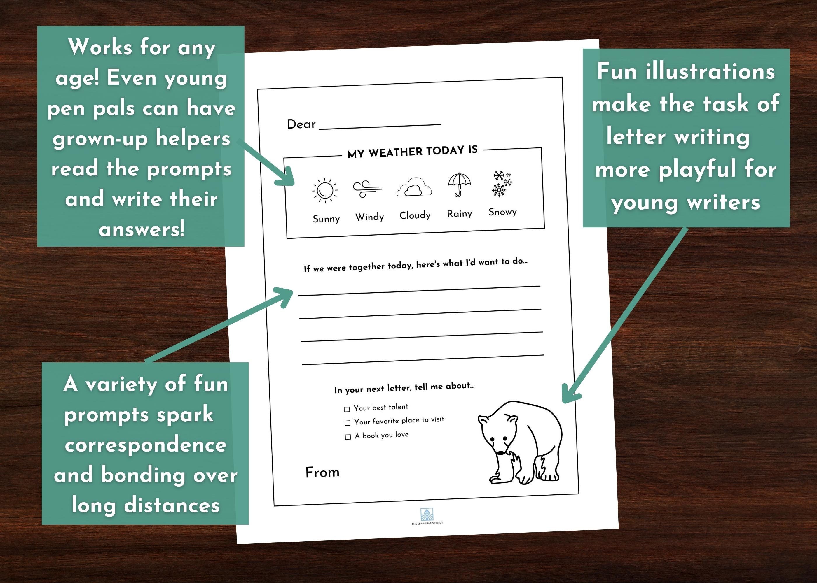 Pen Pal Kit / Letter Writing Set for Grandparent Gifts / Long Distance ...