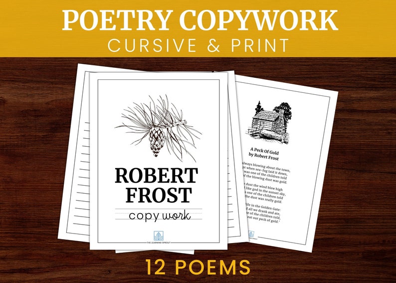 Robert Frost Poetry Copywork / Poem Handwriting / Penmanship ...