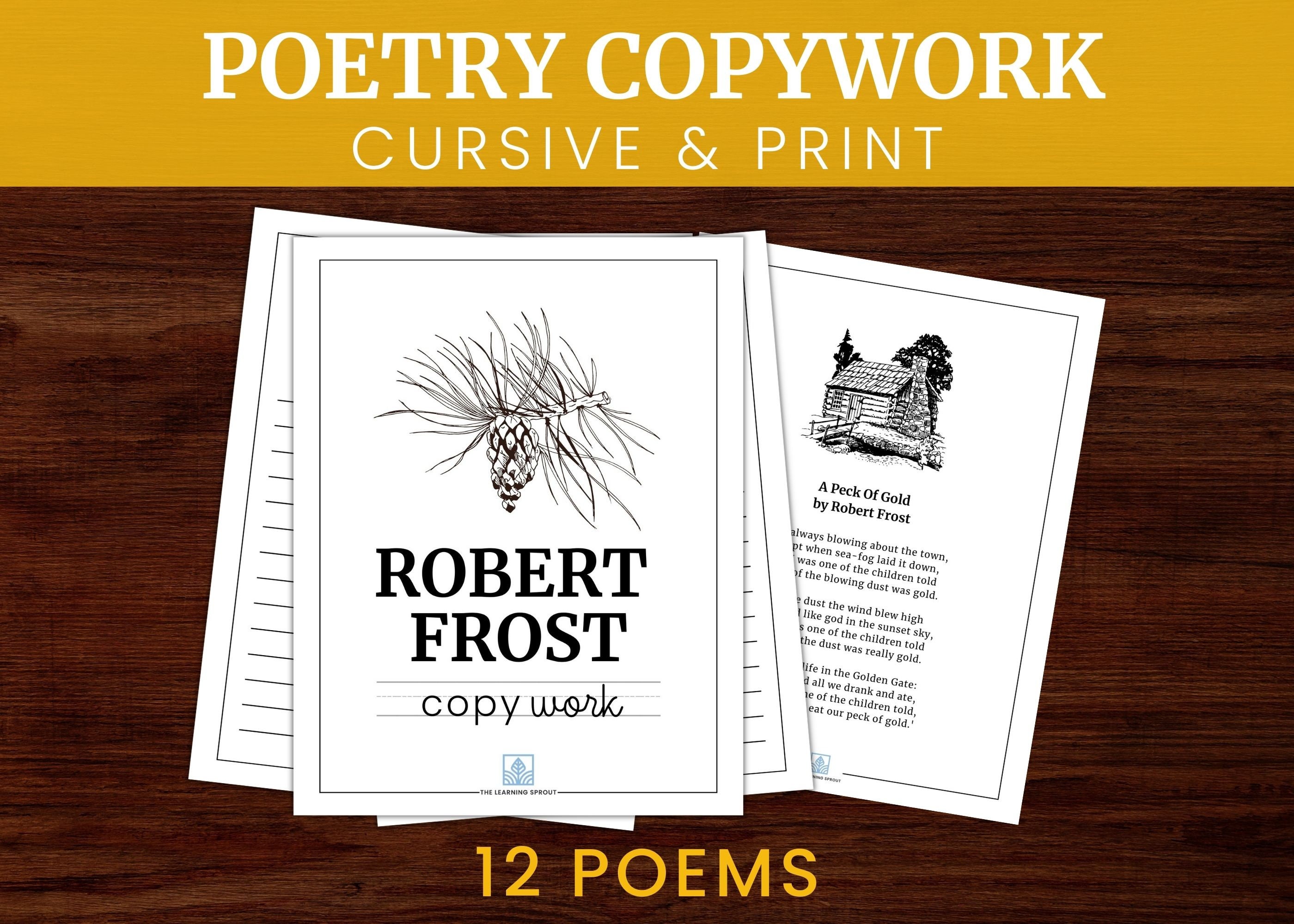 Robert Frost Poetry Copywork / Poem Handwriting / Penmanship ...