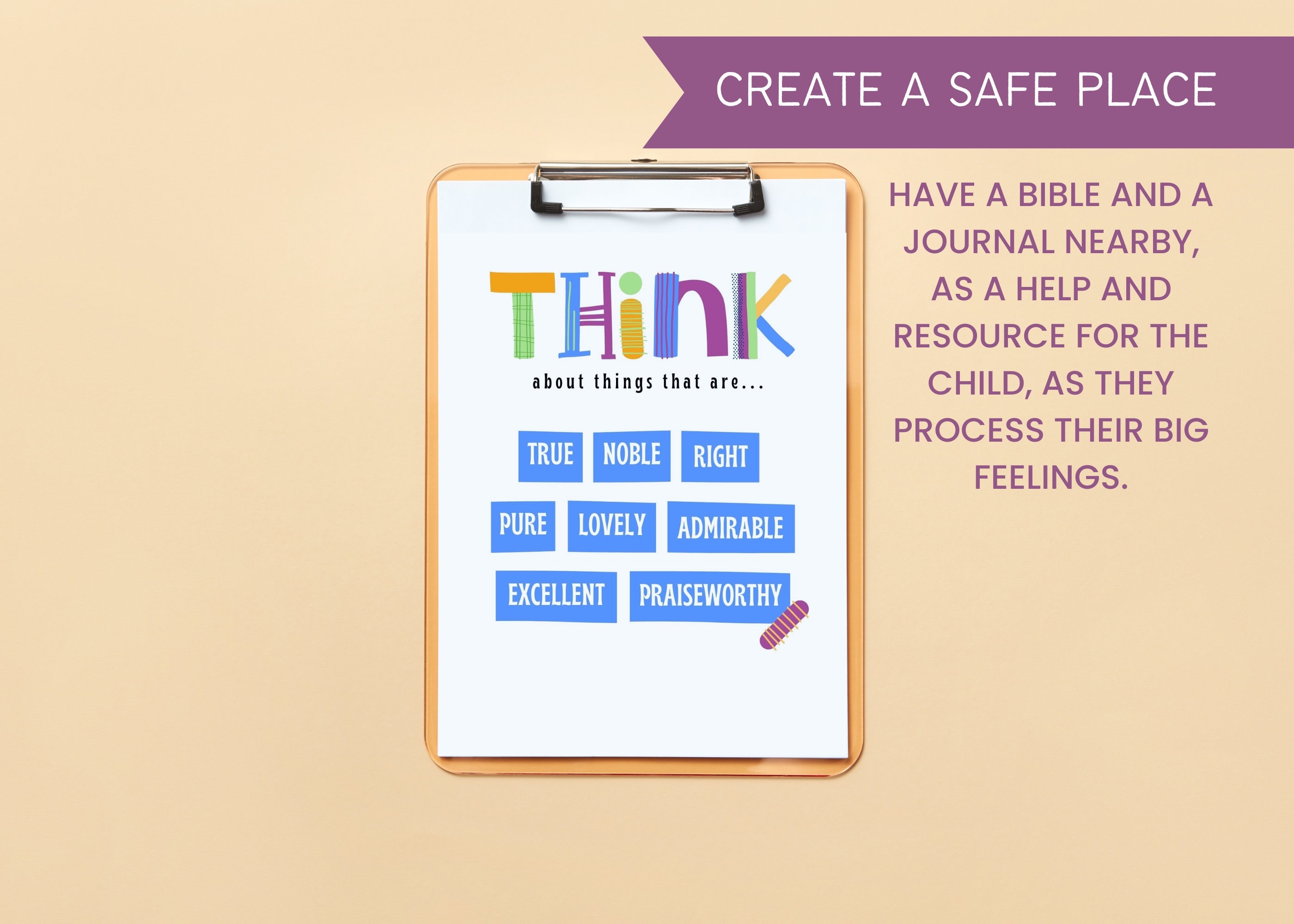 Christian Calm Corner Printable BUNDLE, Mental Health Feelings ...