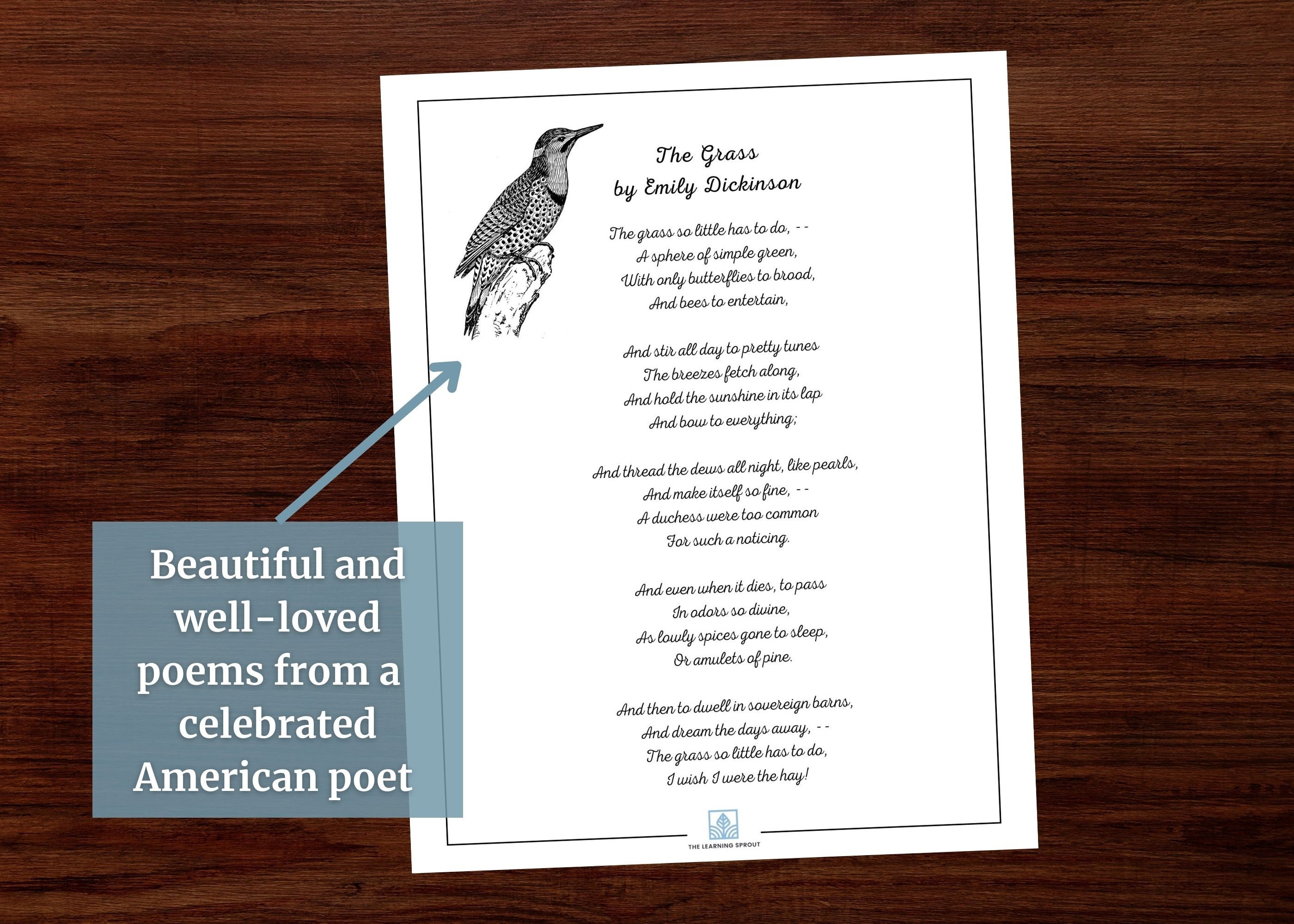 Emily Dickinson Poetry Copywork / Poem Handwriting / Penmanship ...