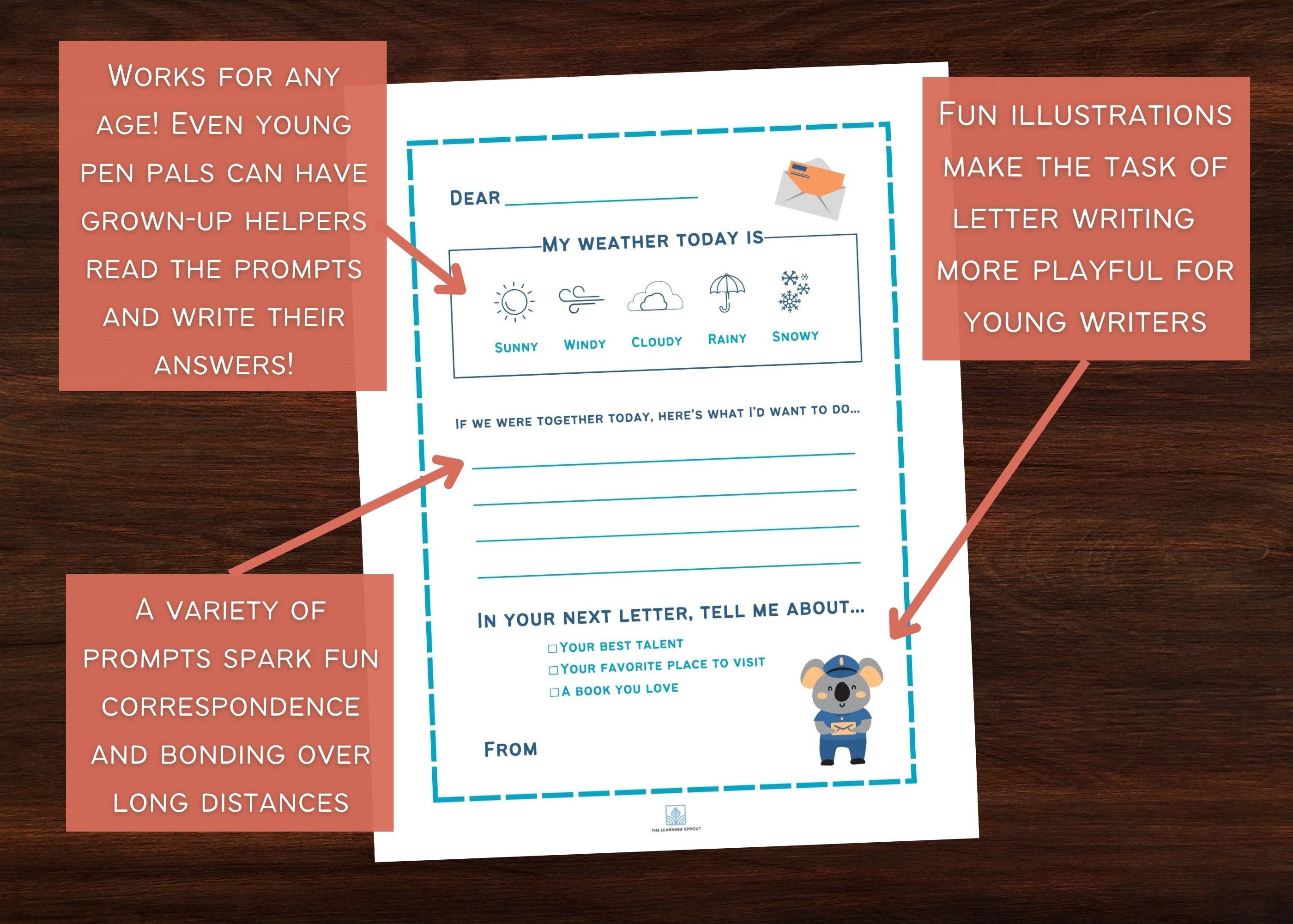 Pen Pal Kit / Letter Writing Set for Grandparent Gifts / Long Distance ...