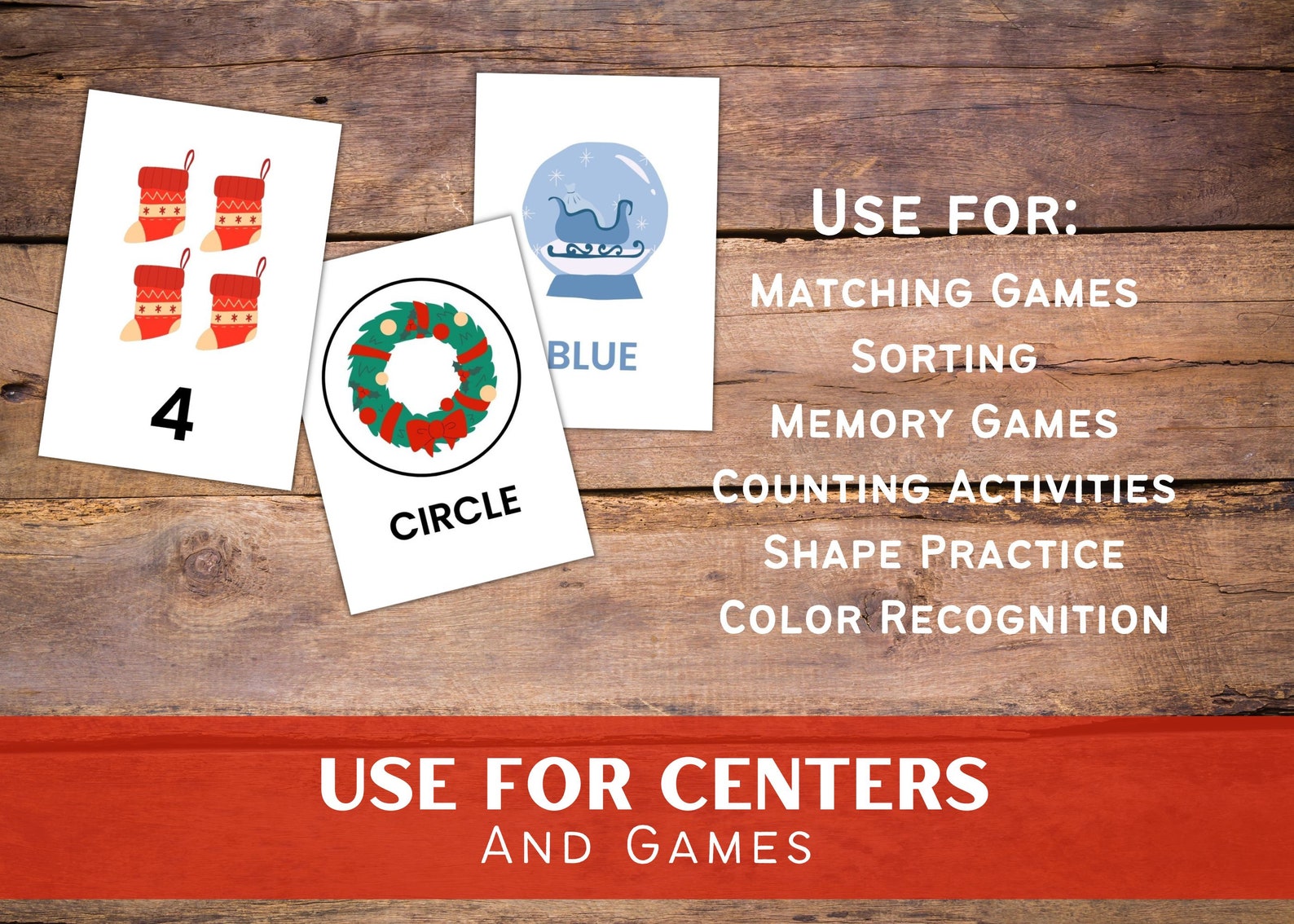 Christmas Preschool Flashcards / Printable Holiday Flash Cards - Etsy