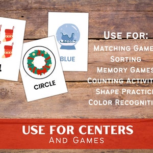 Christmas Preschool Flashcards / Printable Holiday Flash Cards - Etsy