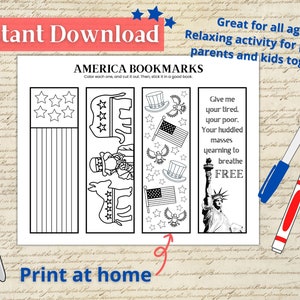 America Printable Bookmarks / Veterans Day Coloring Pages / Election ...