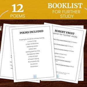 Robert Frost Poetry Copywork / Poem Handwriting / Penmanship ...