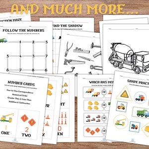 Construction Learning Printable Pack / Truck Quiet Book / Excavator ...