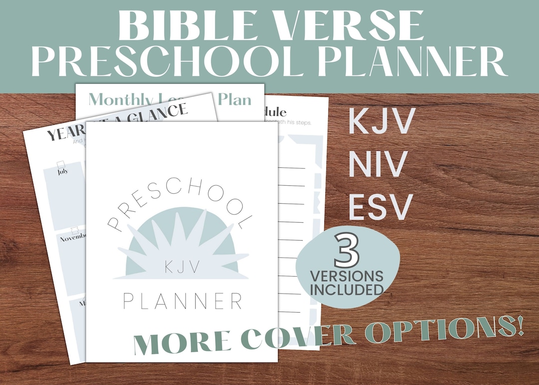 Bible Verse Preschool Teacher Planner Scripture Pre K Academic Planner ...