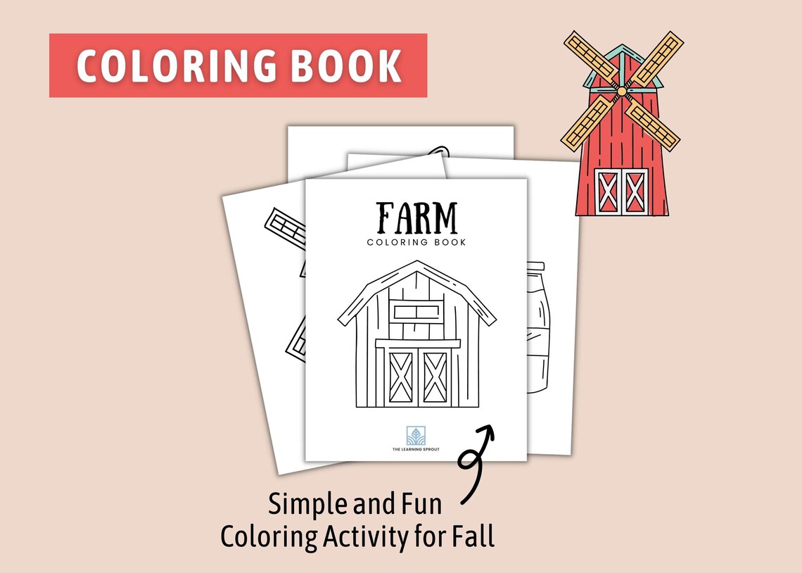 On the Farm Printable Bundle, Fall Coloring Pages, Autumn Preschool ...