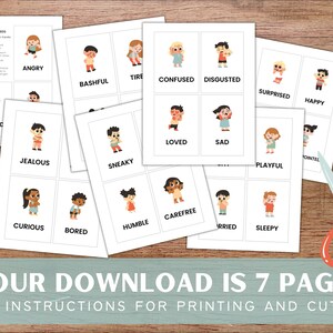 Feelings Flashcards / Printable Emotions Flash Cards - Etsy