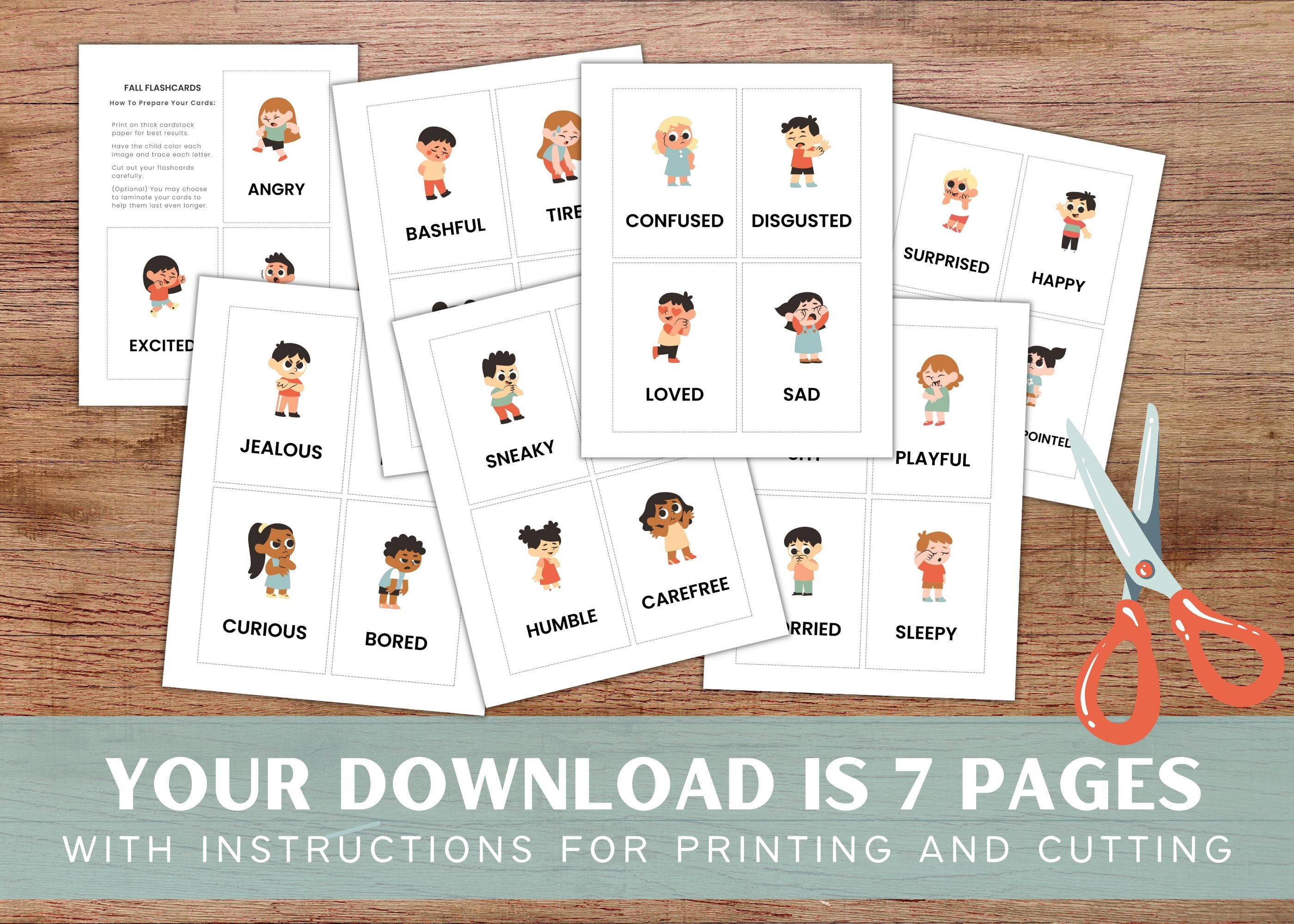 Feelings Flashcards / Printable Emotions Flash Cards - Etsy