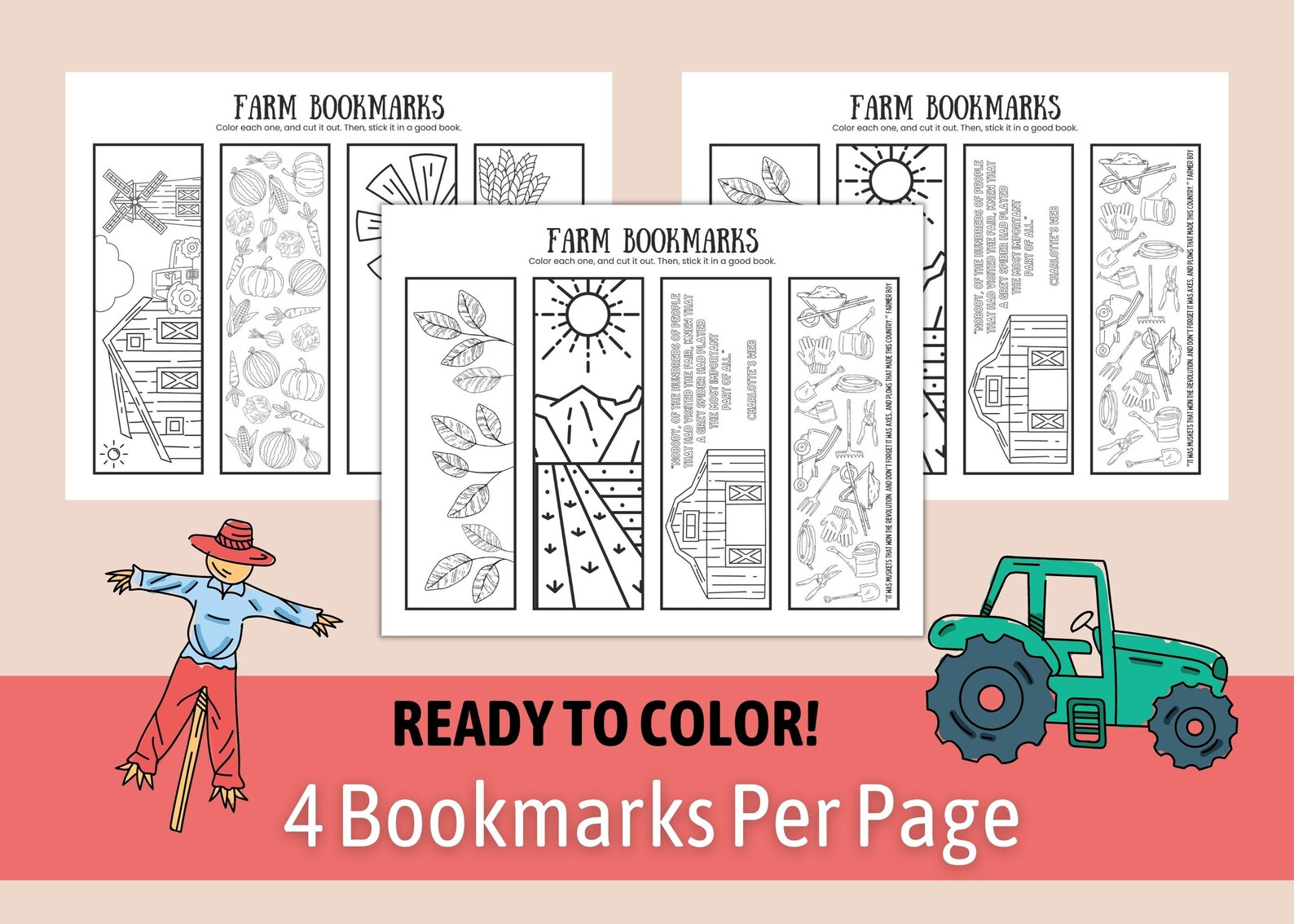 On the Farm Printable Bundle, Fall Coloring Pages, Autumn Preschool ...