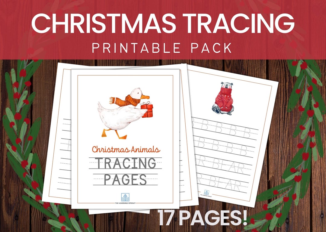 Christmas Animal Letter Tracing Preschool Worksheets / Holiday ...