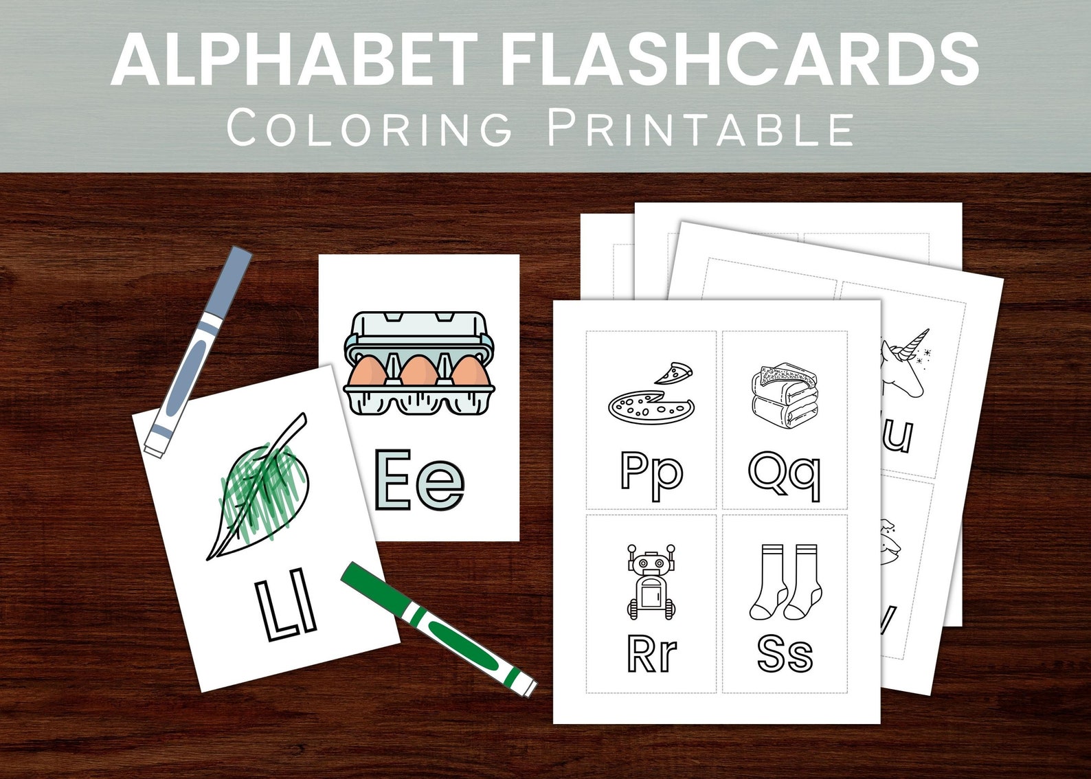 Preschool Printable Flash Cards Bundle, Color Flashcards, Printable ...