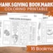 Thanksgiving Coloring Bookmarks / Printable Fall Coloring Pages - Etsy