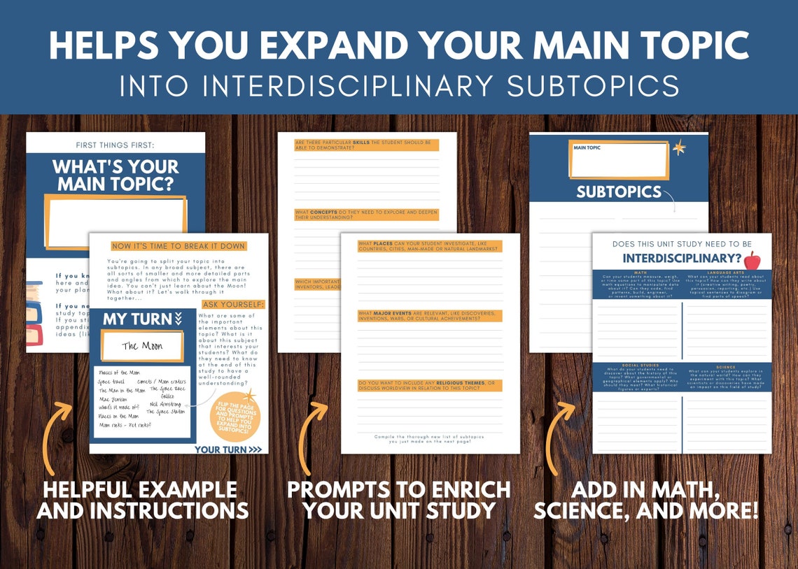 Unit Study Planner Workbook Academic Planner Printable Homeschool ...