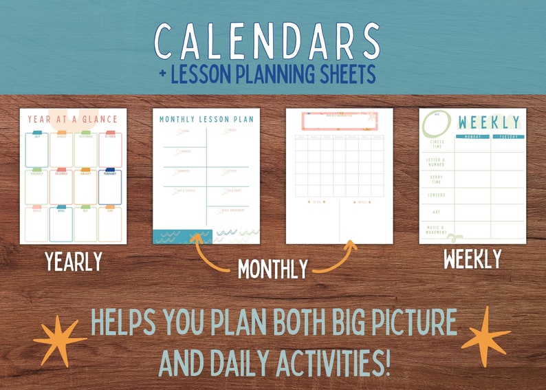 Preschool Teacher Planner Pre K Academic Planner Printable Homeschool ...