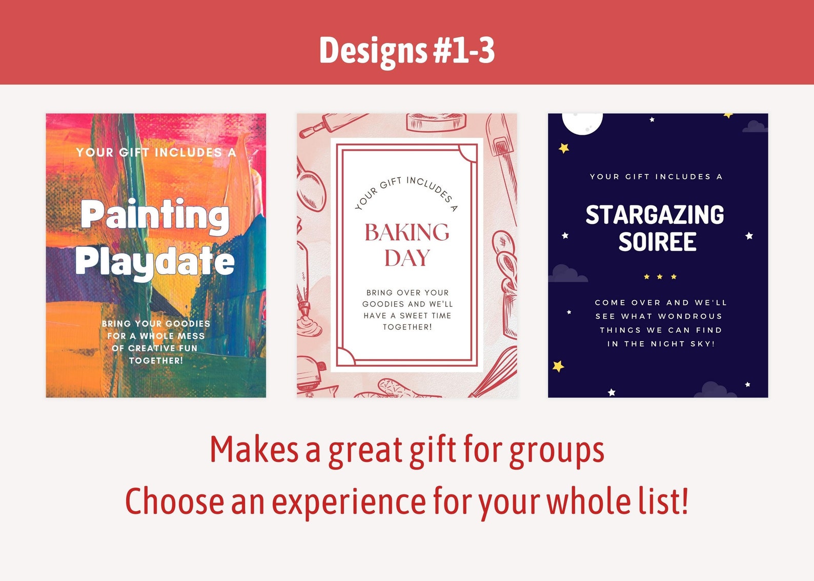 Experience Gift Certificate Bundle, Clutter Free Printable Gift Tag ...