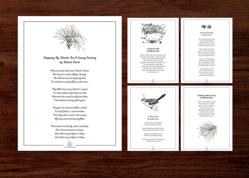 Robert Frost Poetry Copywork / Poem Handwriting / Penmanship ...