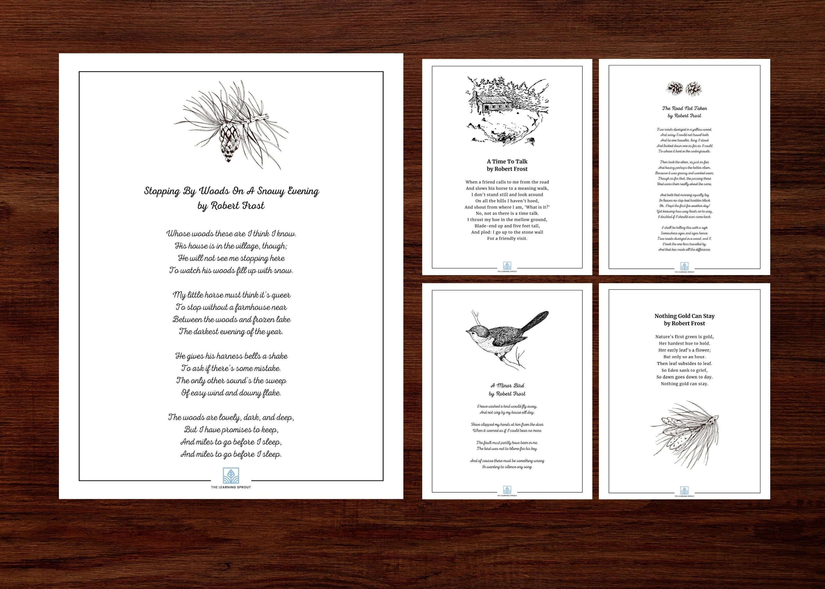 Robert Frost Poetry Copywork / Poem Handwriting / Penmanship ...