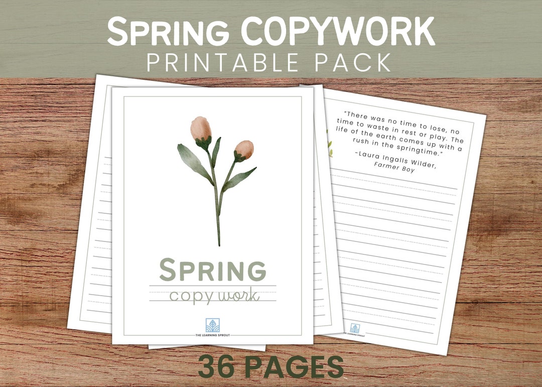 Spring Handwriting Copywork / Easter Penmanship Educational Printable ...