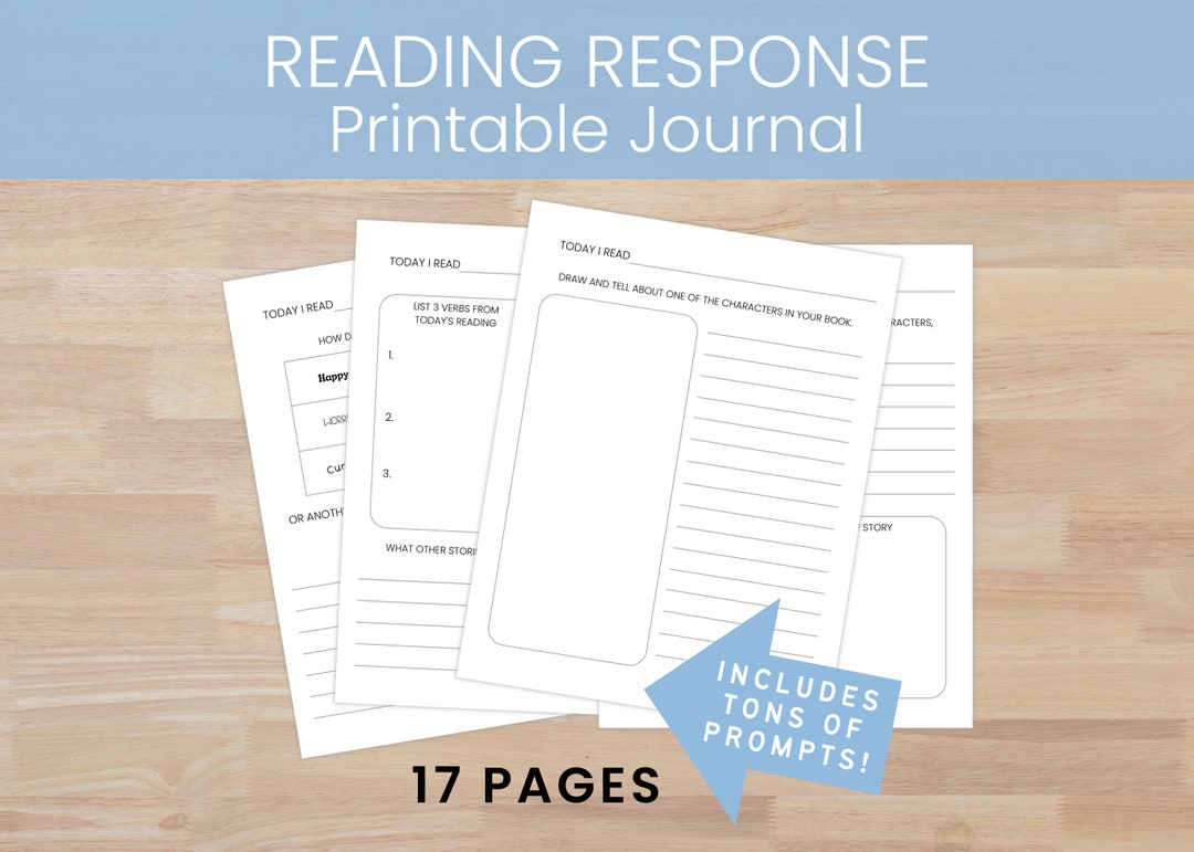 Printable Reading Journal Writing Prompts / Book Review Tracker for ...