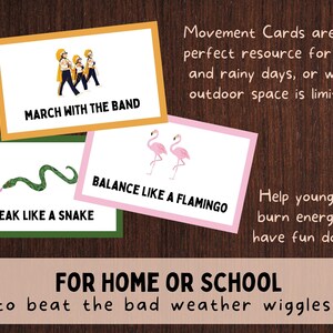 Printable Movement Cards / Gross Motor Activity / Preschool Flash Cards ...