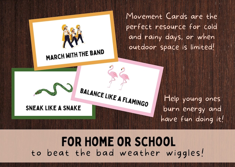 Printable Movement Cards / Gross Motor Activity / Preschool Flash Cards ...