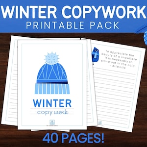 Winter Handwriting Copywork / Christmas Penmanship Educational ...