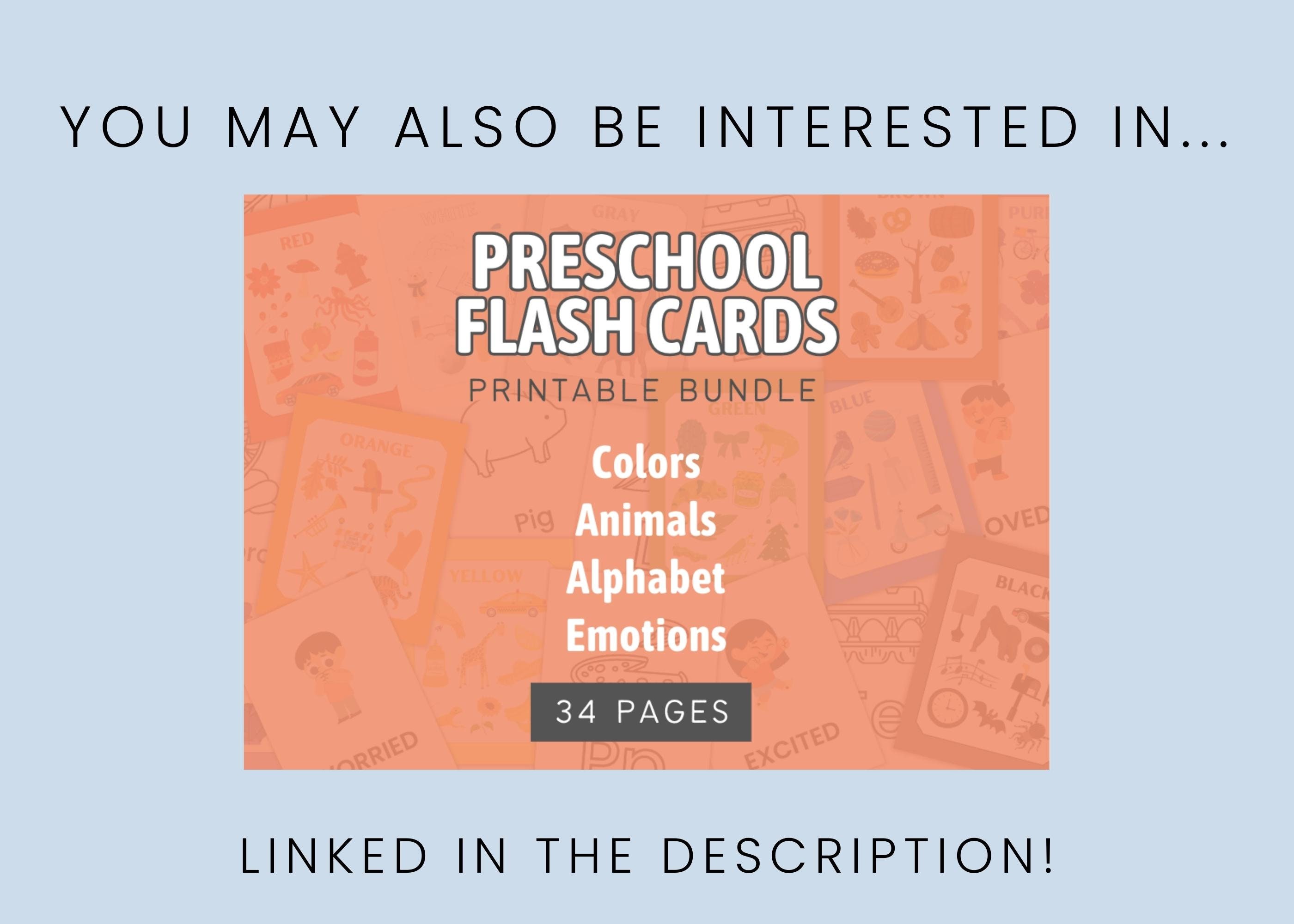 Color Printable Flashcards / Preschool Educational Game - Etsy