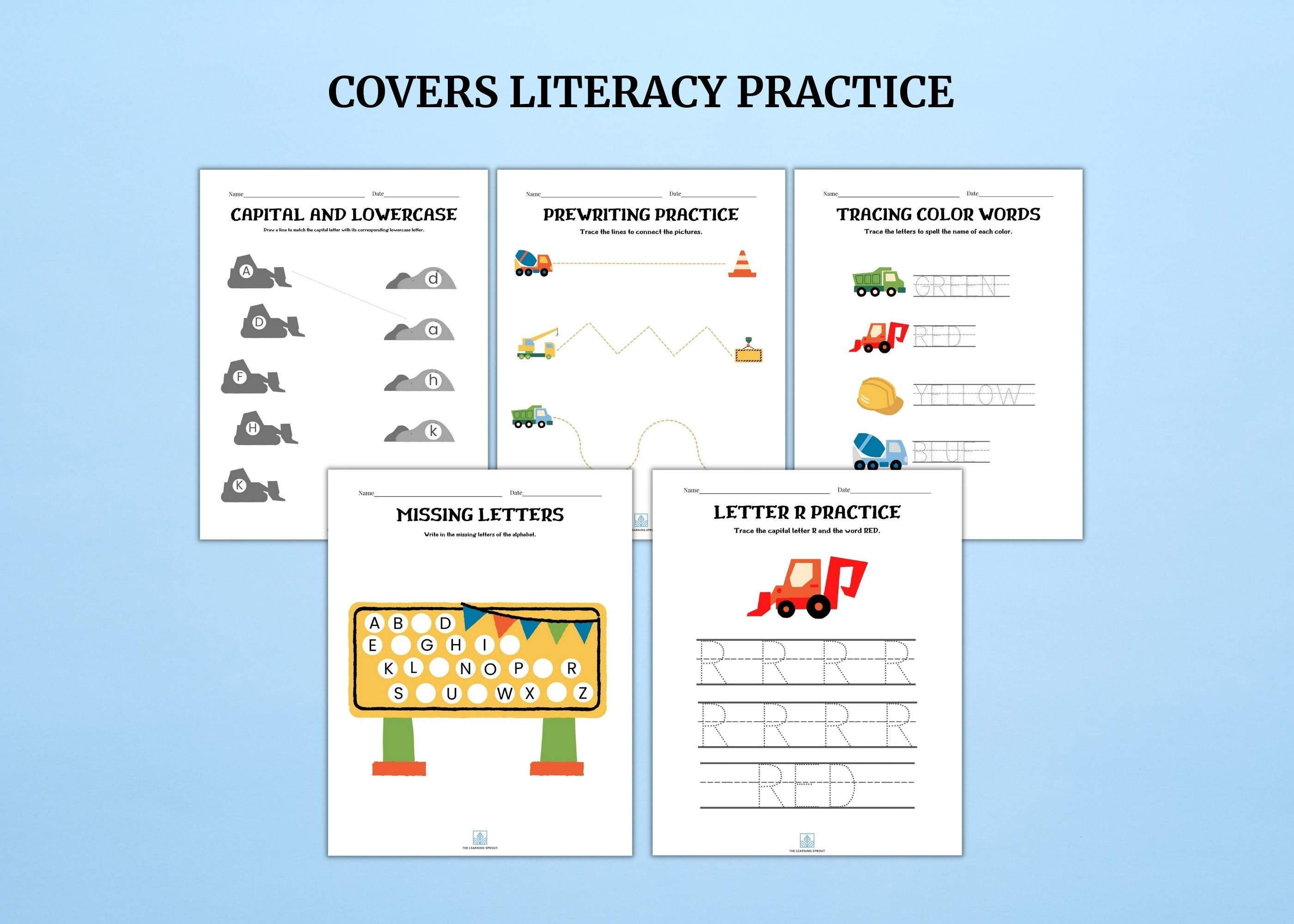 Construction Learning Printable Pack / Truck Quiet Book / Excavator ...