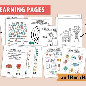 On the Farm Printable Bundle, Fall Coloring Pages, Autumn Preschool ...