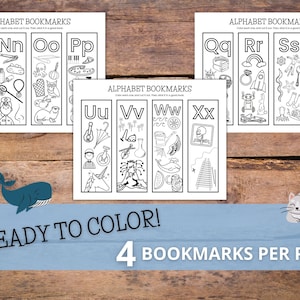 Alphabet Printable Bookmarks Letter Coloring Pages Alphabet Literacy ...