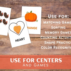 Fall Preschool Flashcards / Printable Autumn Flash Cards - Etsy