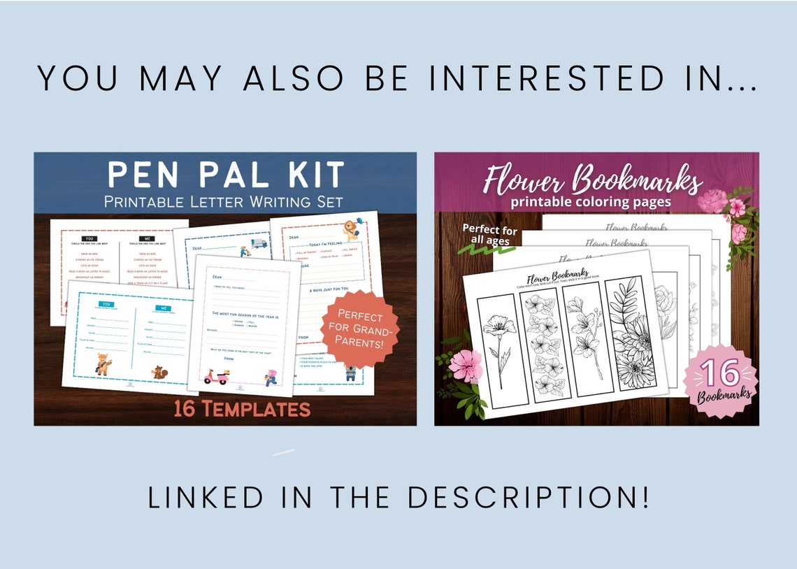 Flower Coloring Pen Pal Kit / Letter Writing Set for Grandparent Gifts ...