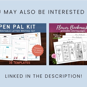 Flower Coloring Pen Pal Kit / Letter Writing Set for Grandparent Gifts ...