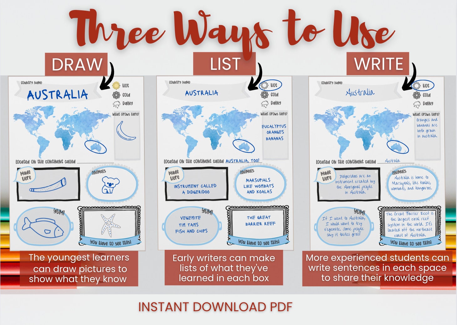 Country Study Geography Printable / Social Studies Worksheet Digital ...