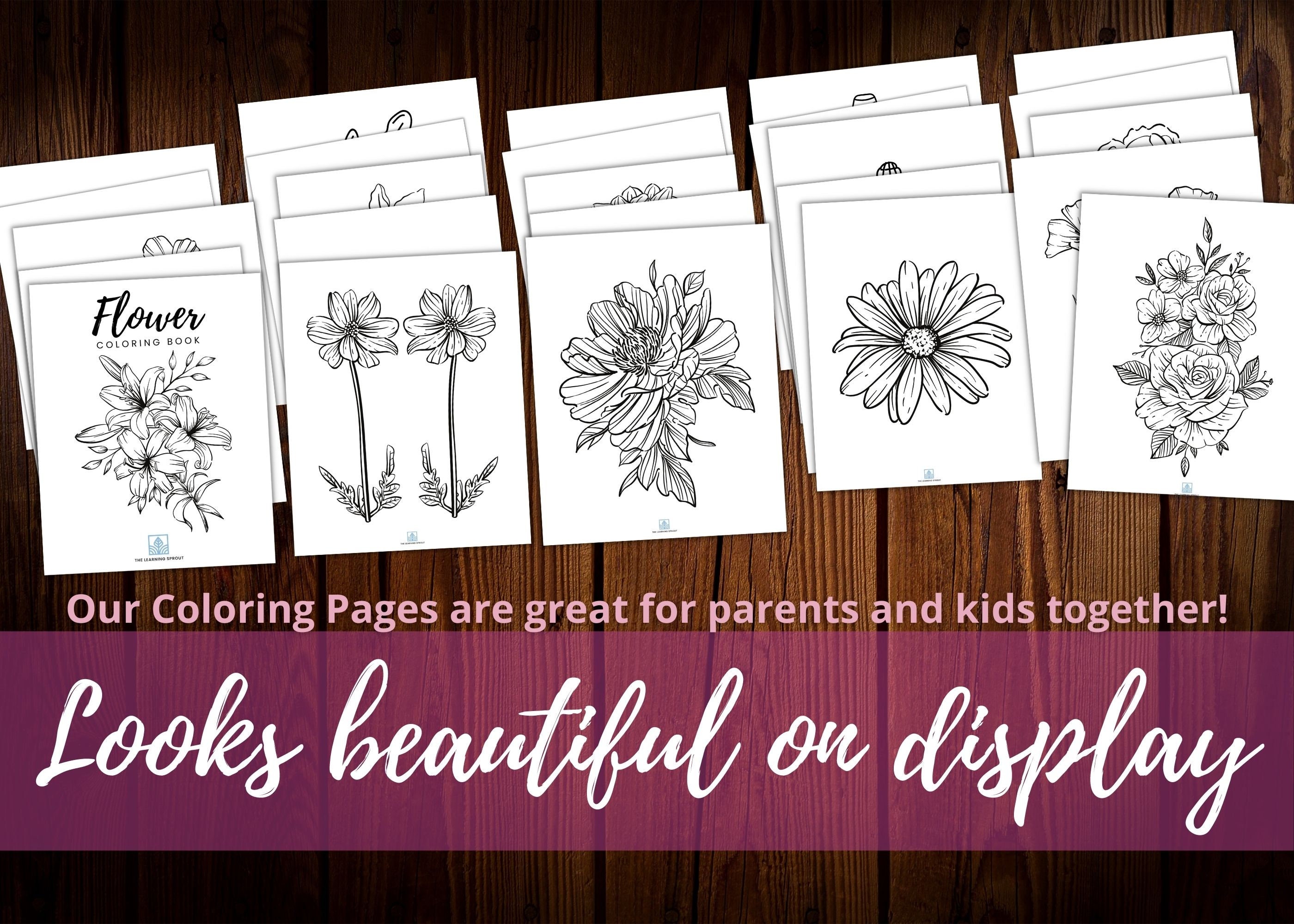 Floral Printable Bundle / Flower Printable Bookmark / Flower Coloring ...