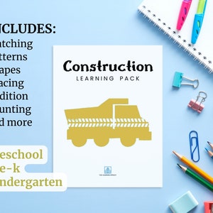 Construction Learning Printable Pack / Truck Quiet Book / Excavator ...