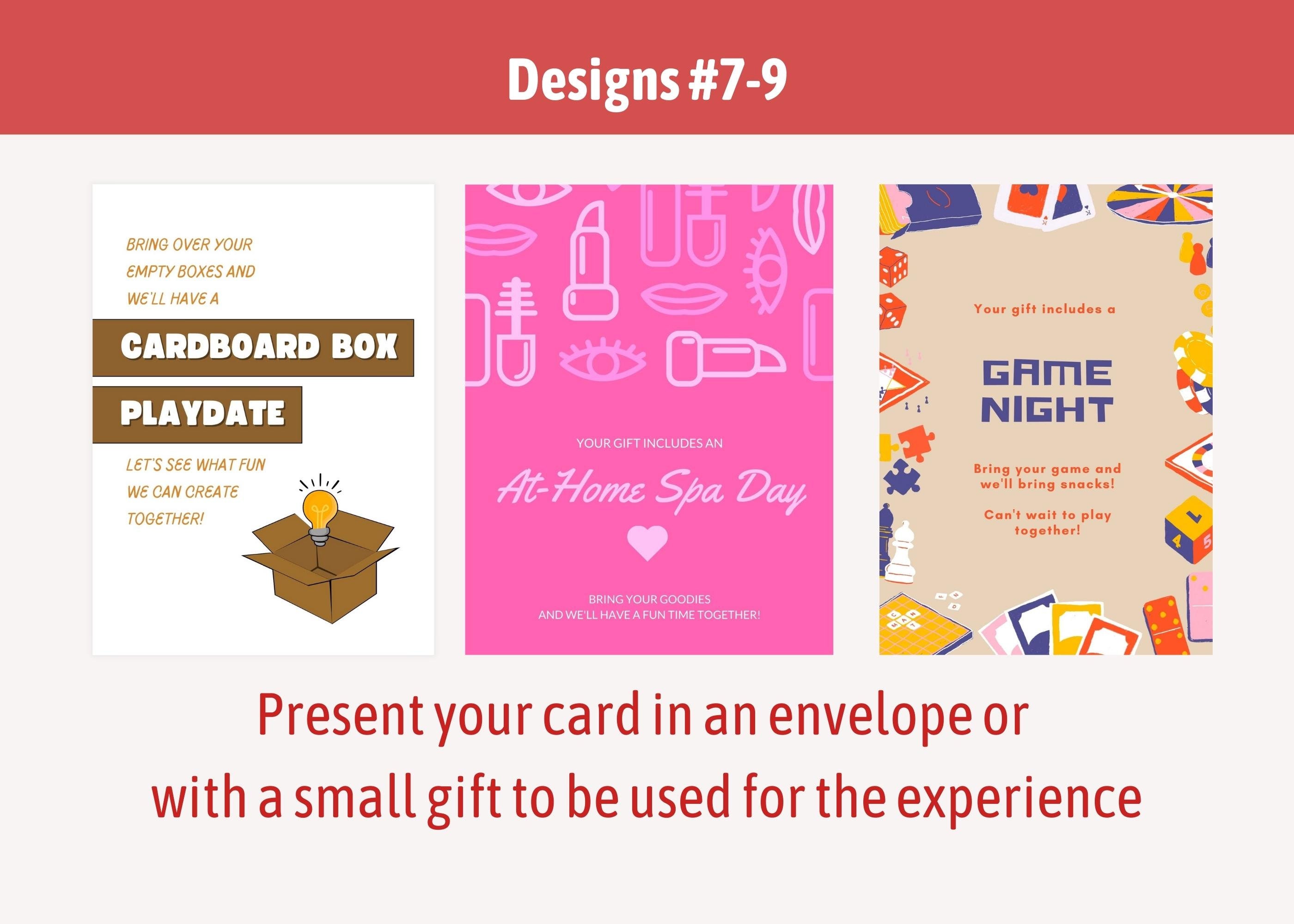 Experience Gift Certificate Bundle, Clutter Free Printable Gift Tag ...