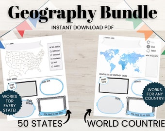 50 States Worksheet - Etsy