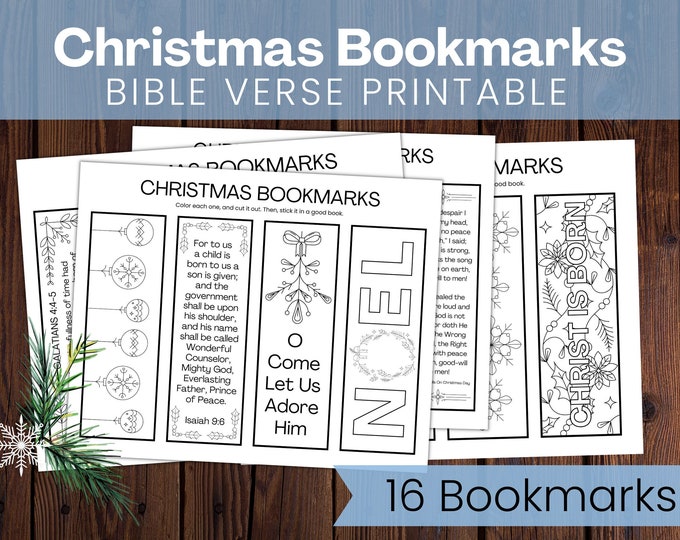 Printable Christmas Bookmarks, Christmas Quotes, Set of 8, Digital ...