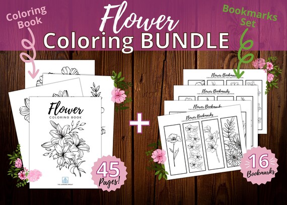 Floral Printable Bundle / Flower Printable Bookmark / Flower - Etsy