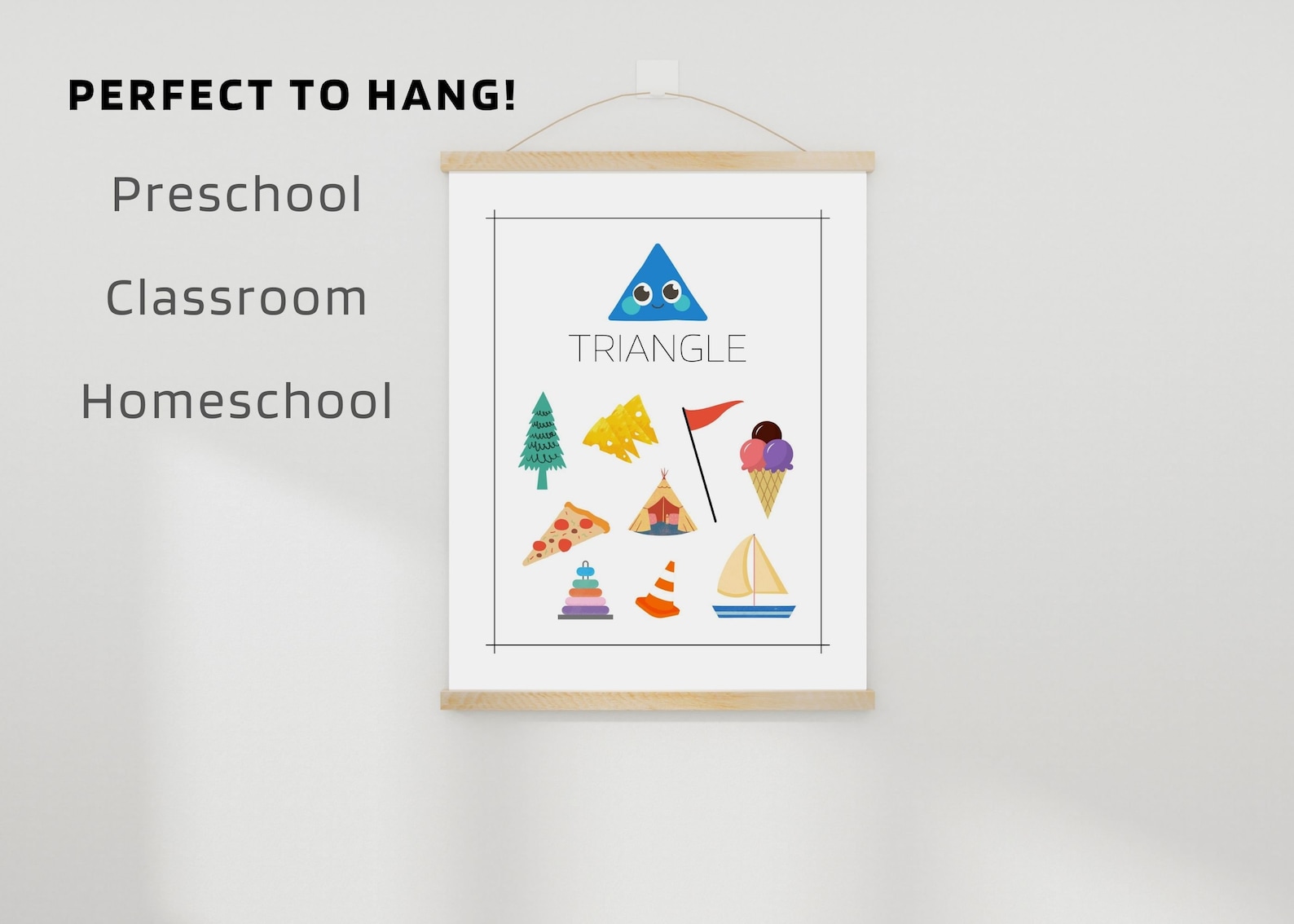 Shapes Poster / Preschool Classroom Decor / Learn Shapes Educational ...