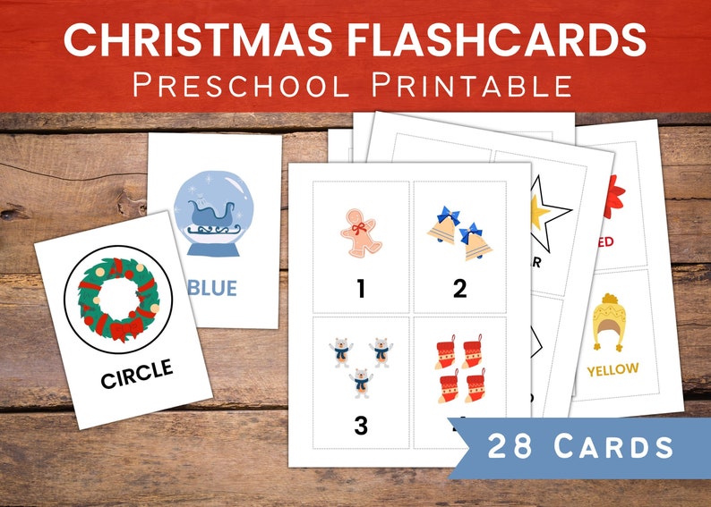 Christmas Preschool Flashcards / Printable Holiday Flash Cards - Etsy