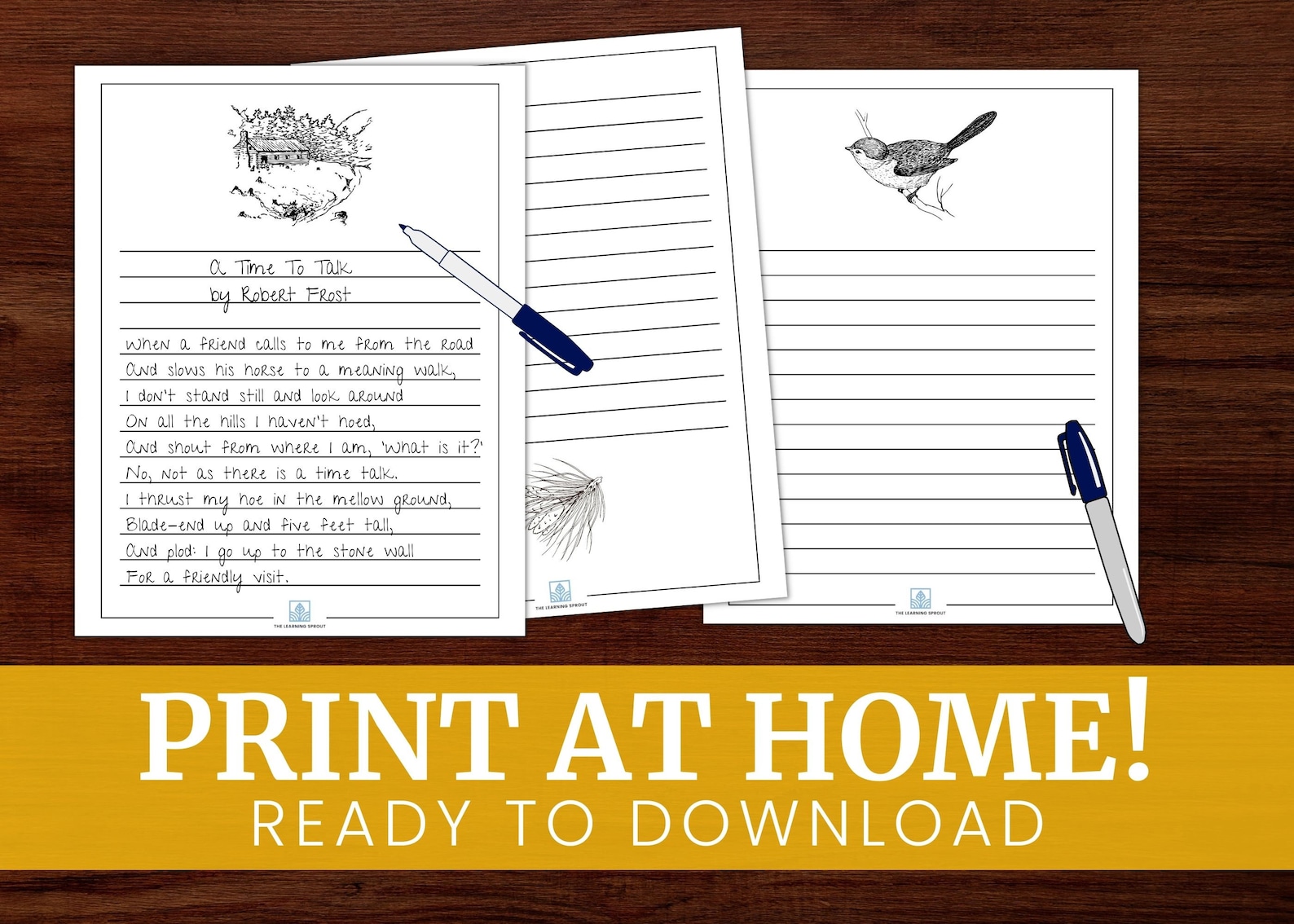 Robert Frost Poetry Copywork / Poem Handwriting / Penmanship ...